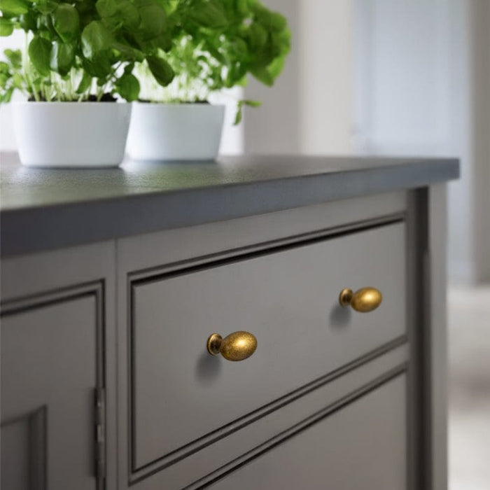 Antique Oval Cabinet Knobs Zinc Alloy 1.4 Inch Diameter Drawer Knobs