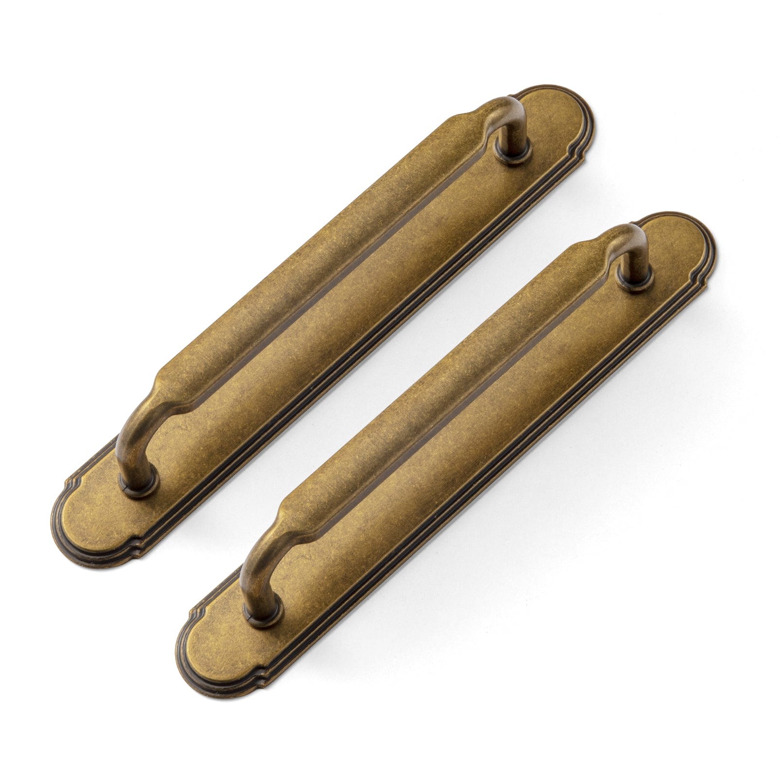 2 Pack Antique Brass Cabinet Pulls with Back Plate Zinc Alloy Drawer H
