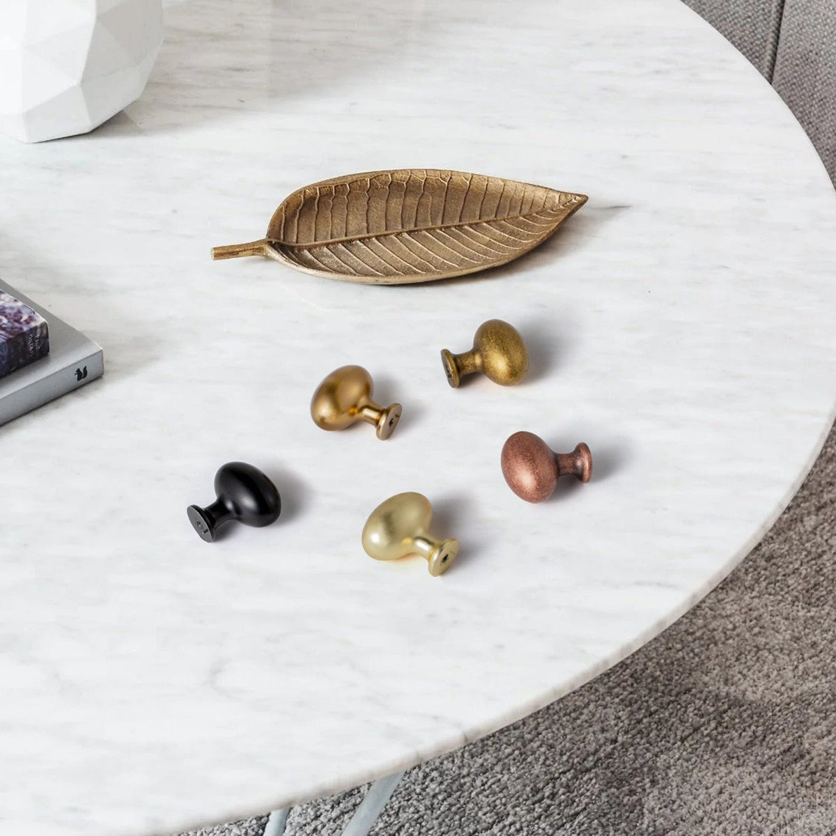 Antique Oval Cabinet Knobs Zinc Alloy 1.4 Inch Diameter Drawer Knobs