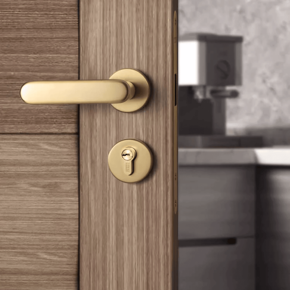 Brass Door Lock Indoor Bedroom Door Lock Simple Luxurious French Style