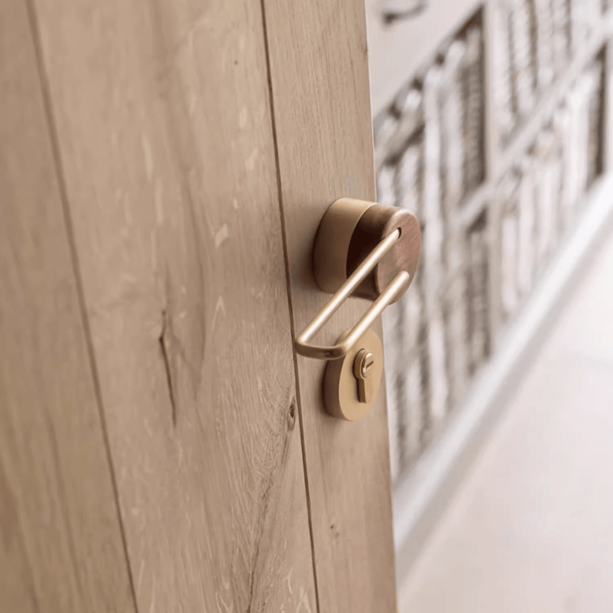 High-end Brass Black Walnut Door Lock Creative Door Handle Interior Mu