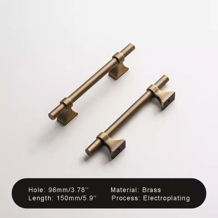 Luxury Stain Brass Furniture Handle Solid Brass Kitchen Cabinet Pull T