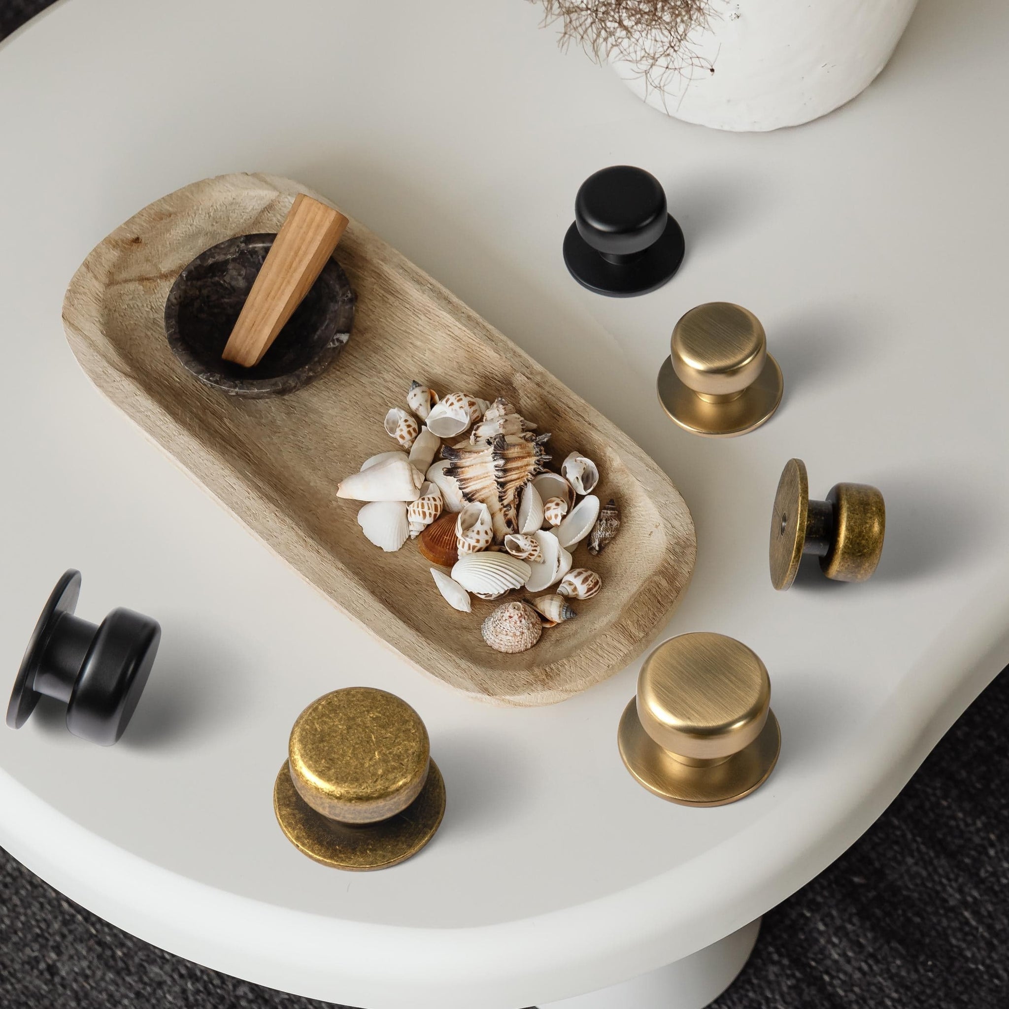 Rustic Finish Round Cabinet Hardware Knobs Stable Large Base Drawer Kn