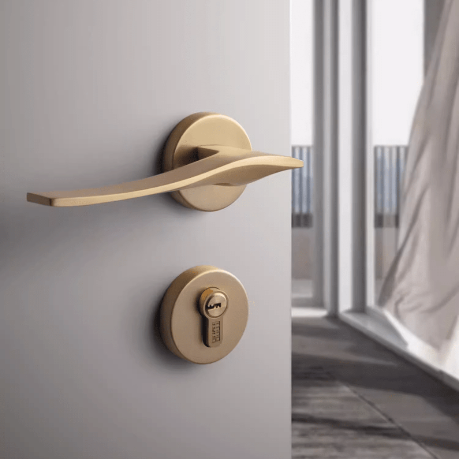 Solid Brass Interior Door Lock Luxury Bedroom Europe Door Lock with Ke