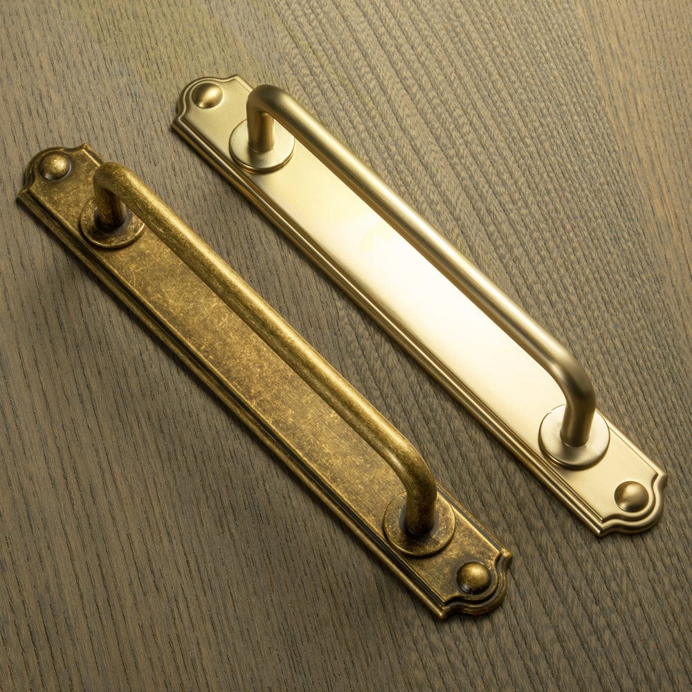 Stylish Contoured Cabinet Handle with Back Plate Decorative Cabinet Ha