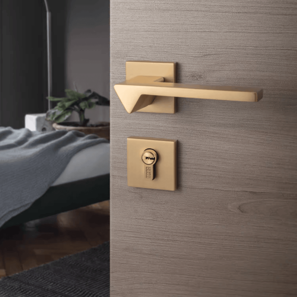 Modern Copper Interior Door Lock Luxury Bathroom Lock Villa Door Handl