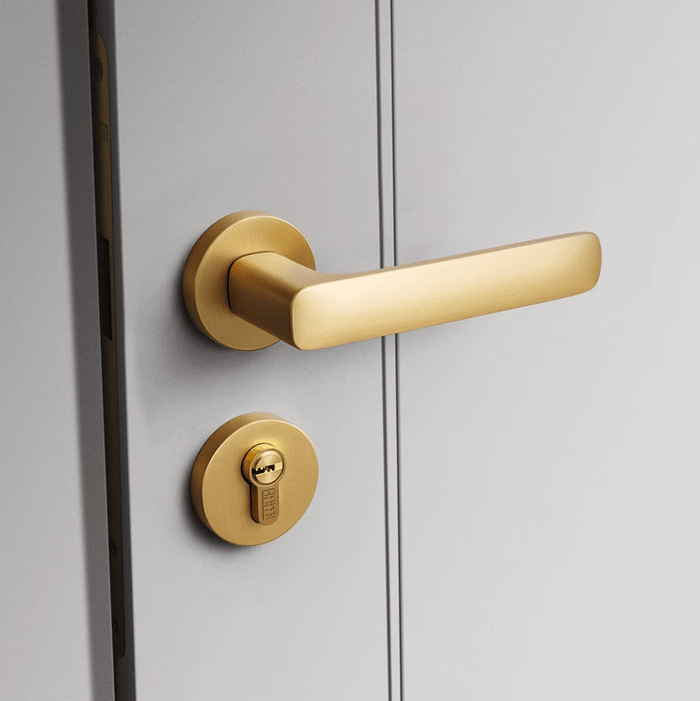Modern Pure Copper Interior Door Lock Minimalist Luxury Villa Door Han