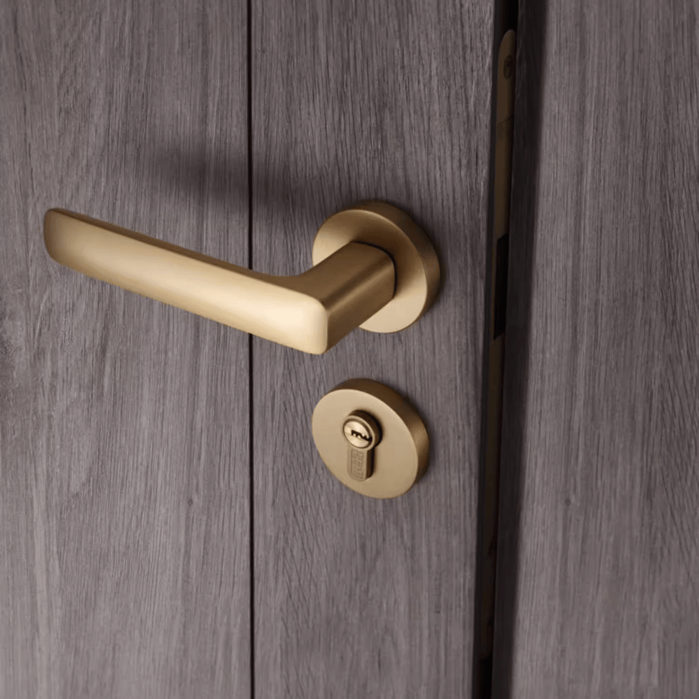 Modern Pure Copper Interior Door Lock Minimalist Luxury Villa Door Han