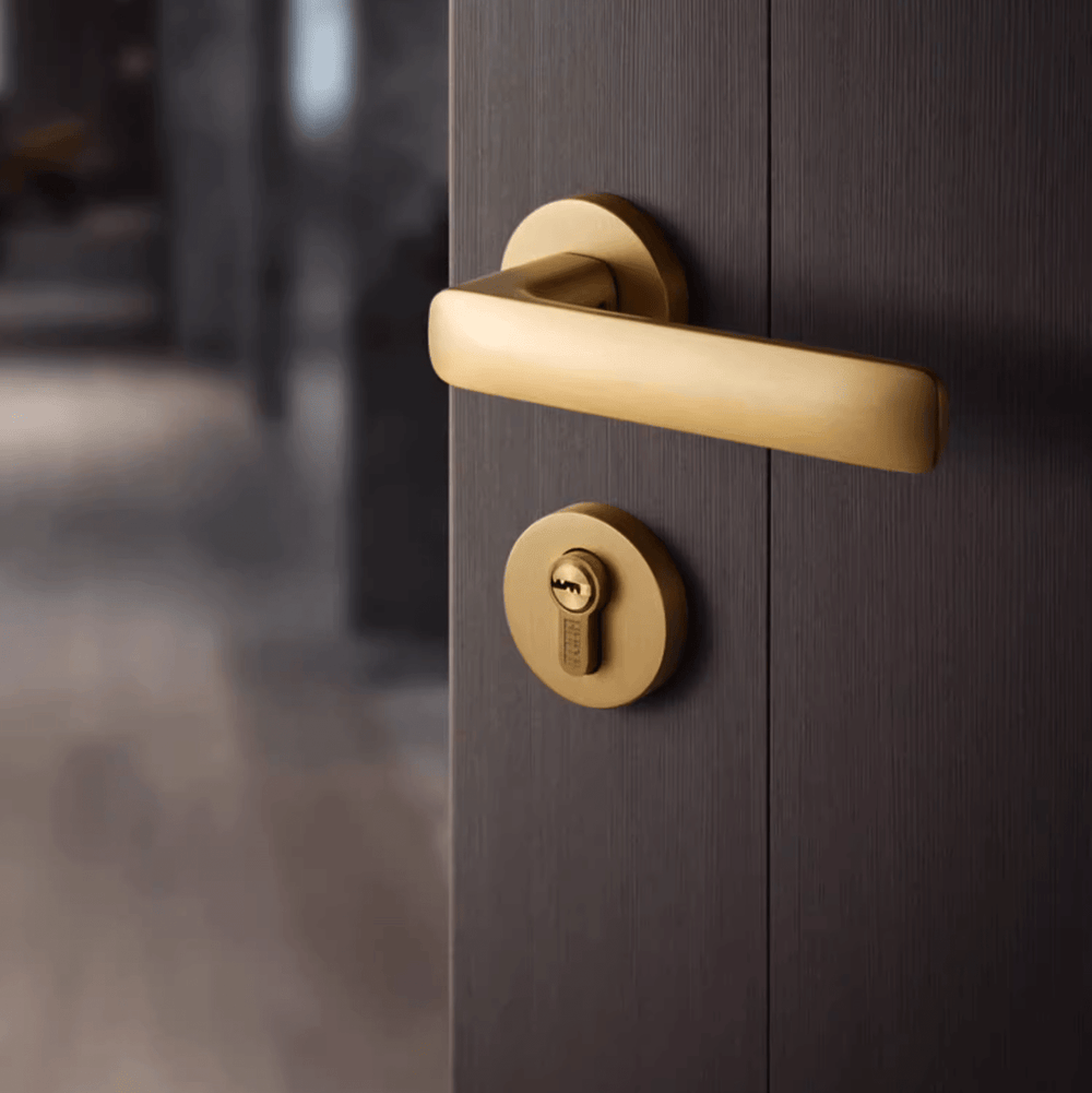 Modern Pure Copper Interior Door Lock Minimalist Luxury Villa Door Han